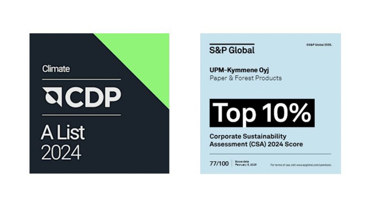 UPM recognized among top sustainability performers | Labels & Labeling