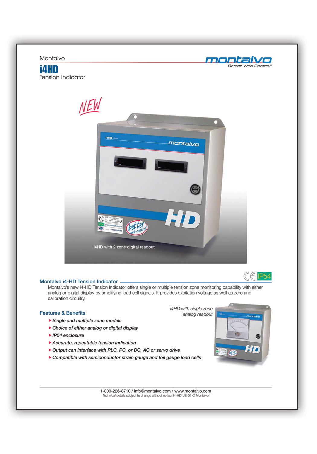 Montalvo offers free data sheet on new i4-HD web tension indicator ...