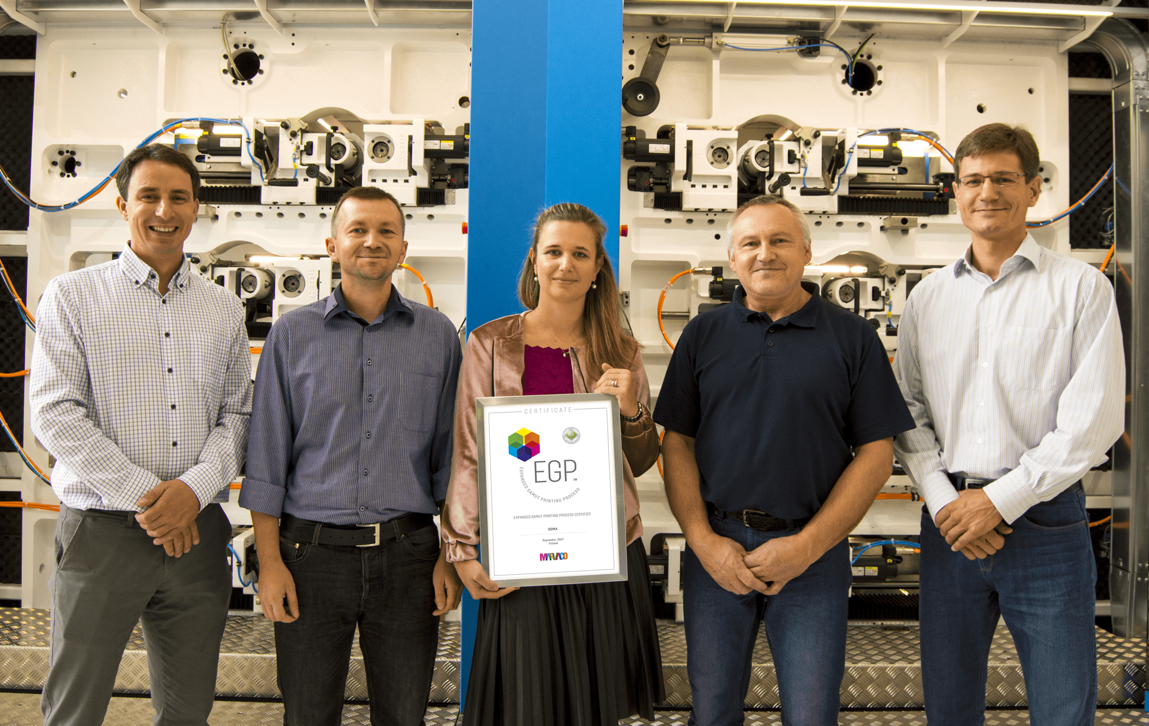 Marvaco awards expanded gamut printing partnership certificate to Soma ...