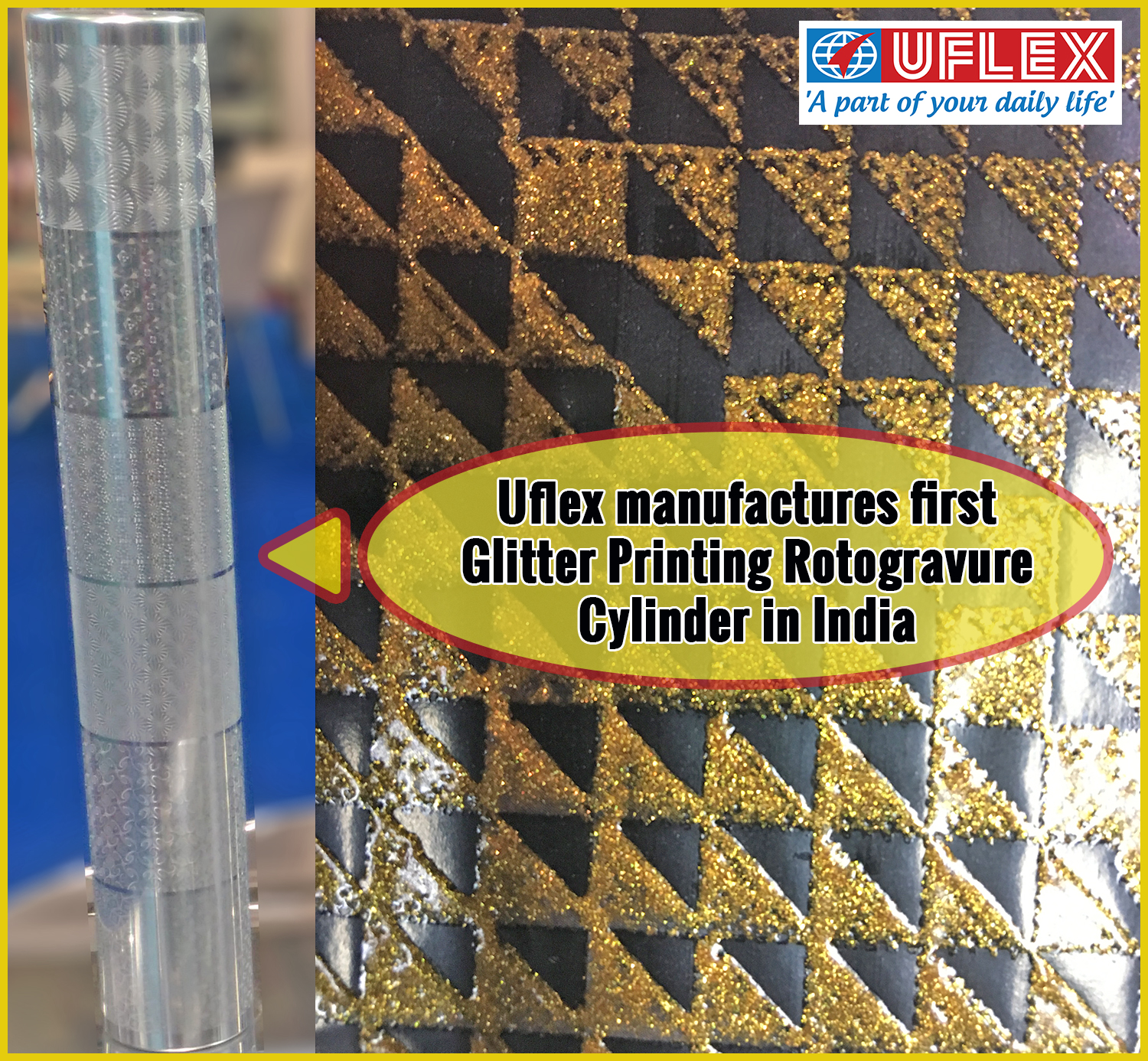 Uflex manufactures glitter printing rotogravure cylinder | Labels ...