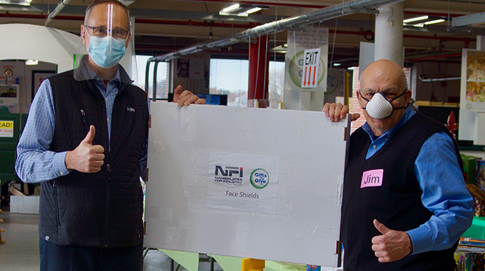 NFI and Design Mark donate face shields to GiftsToGive | Labels & Labeling