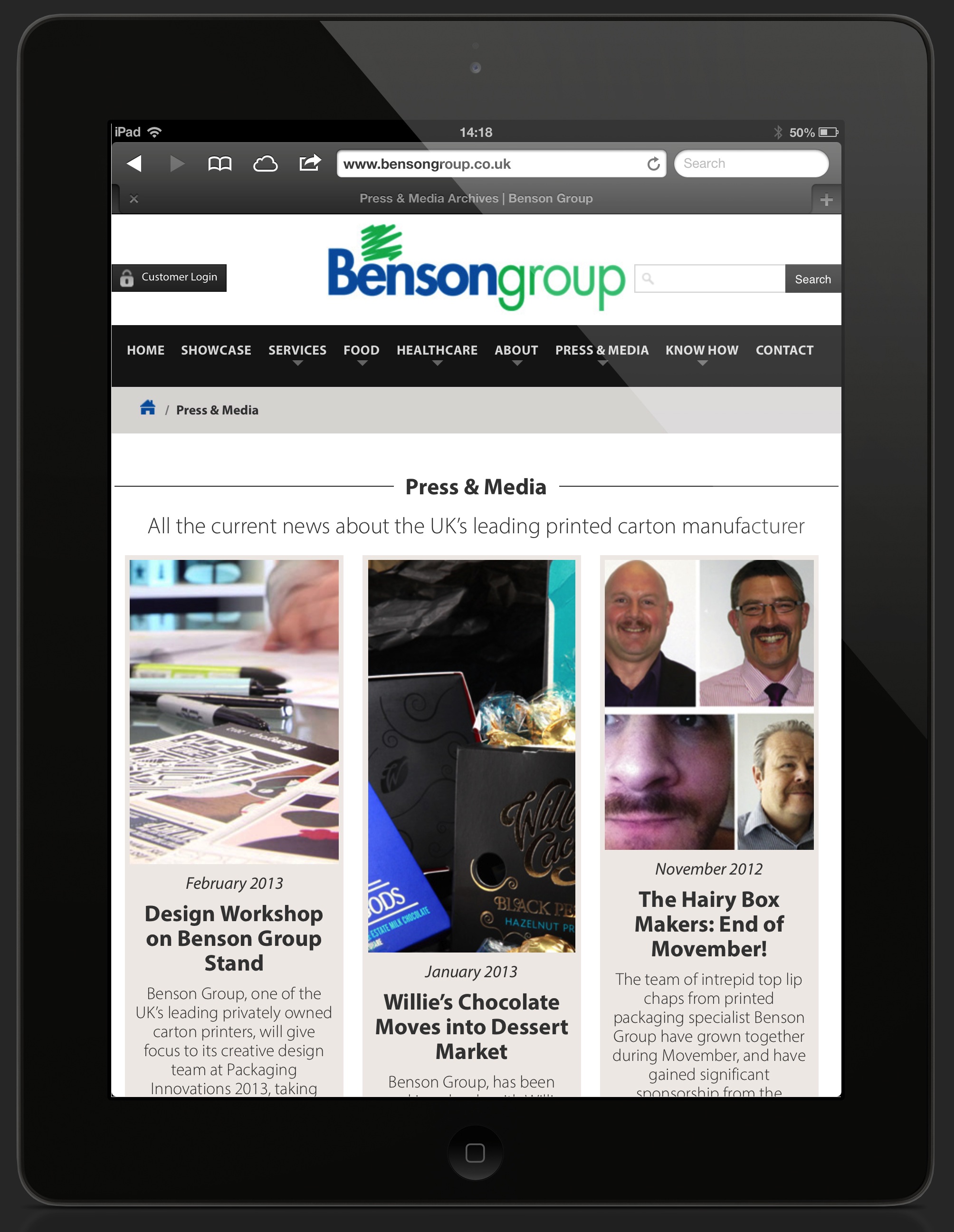 Benson Group updates web presence | Labels & Labeling